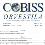 COBISS obvestila (2003, št. 1) - Organizacija znanja